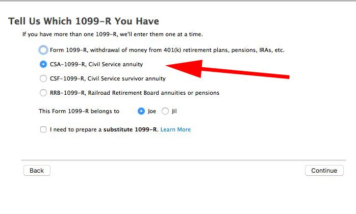 How to Enter a CSA 1099-R annuity AND a CSF 1099-R annuity in Turbo Tax?