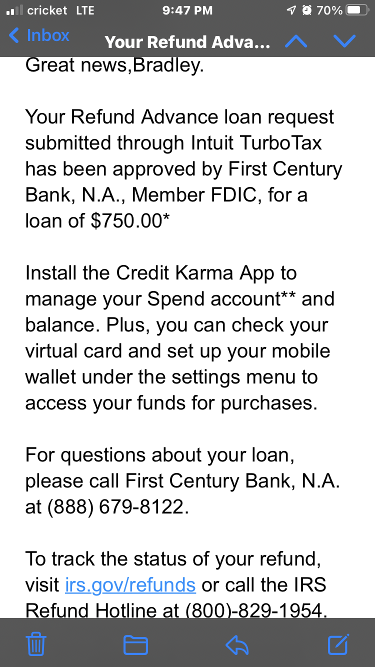 Solved: I applied for the refund advance and now my return has been ...