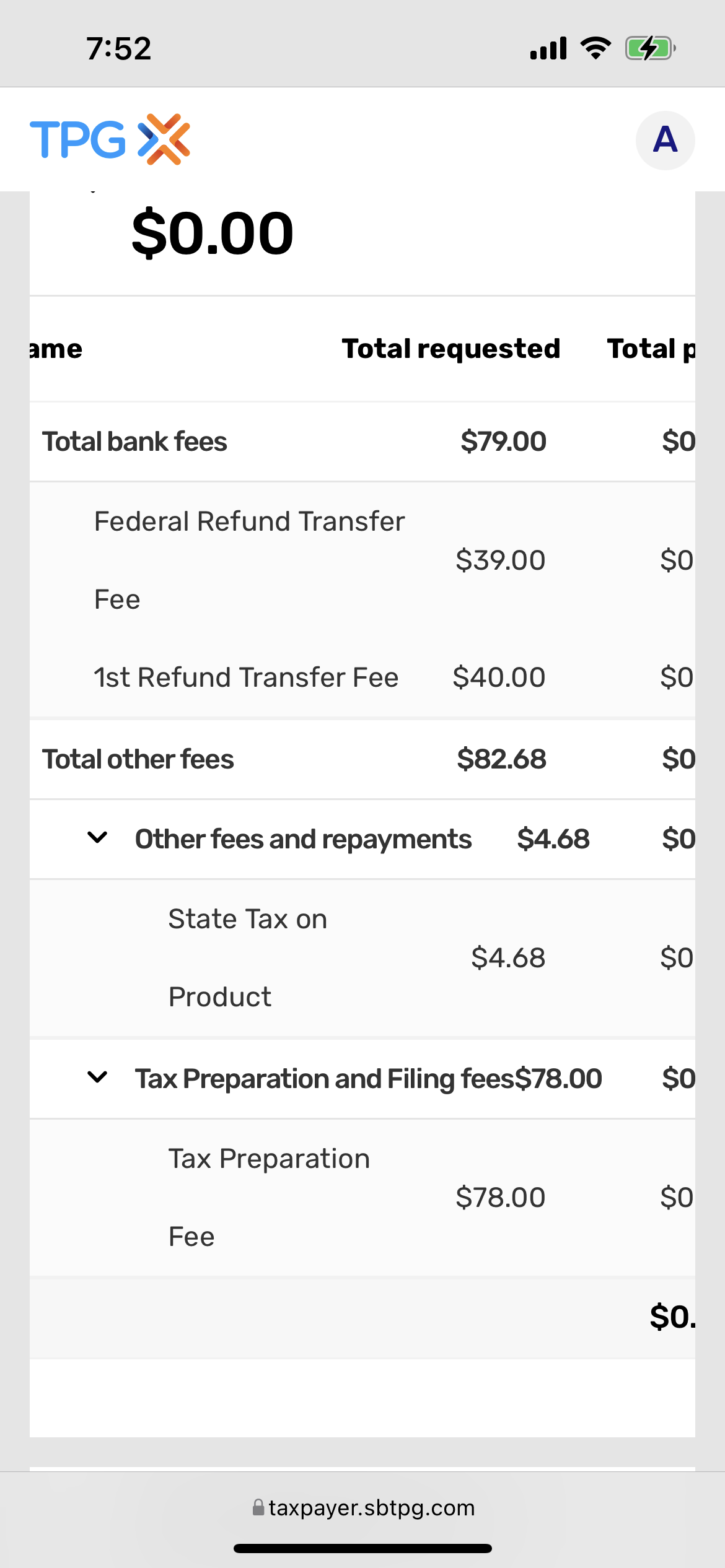 I have an extra $40 fee showing on my SBTPG account that is not shown ...