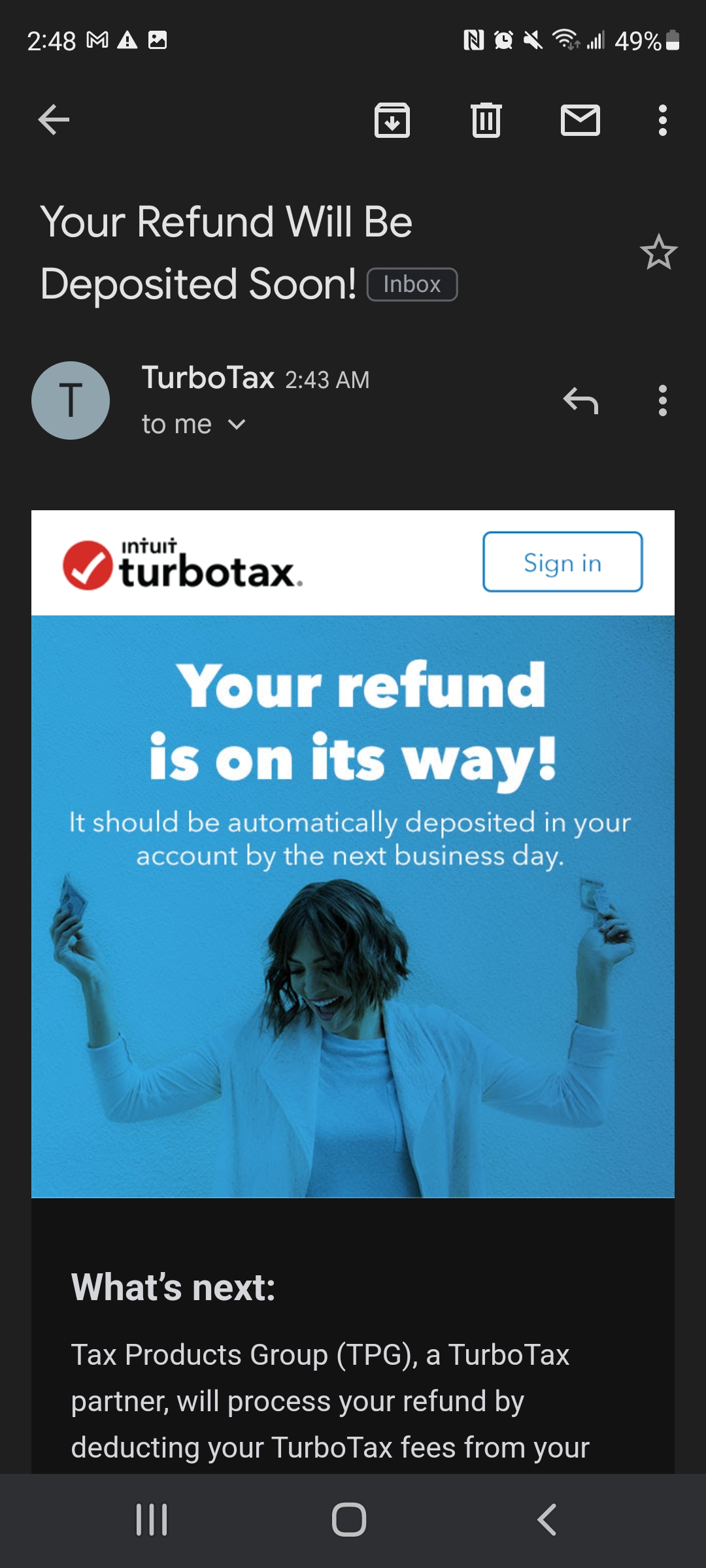 Turbo Tax TPG Bank shows my refund was funded on the 8th, but I haven’t ...