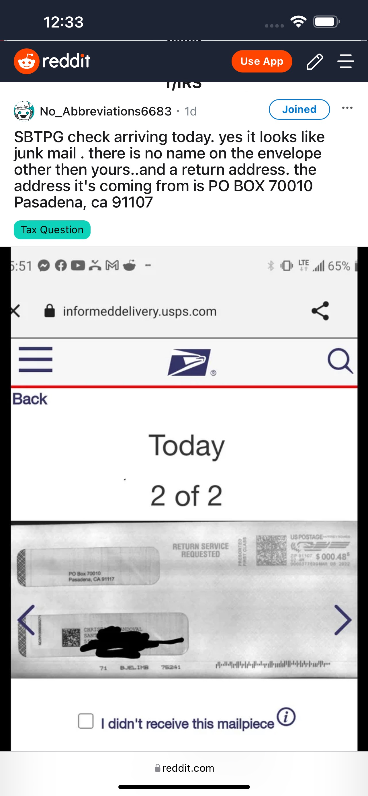 How long does it take to get a check from tpg