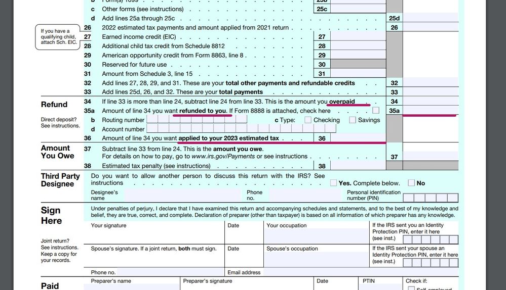 TurboTax Not Applying Federal Tax Overpayment to 2023 Estimated Taxes