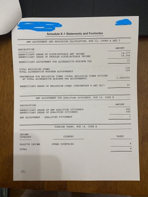 how to fill box 14 info for a schedule k-1