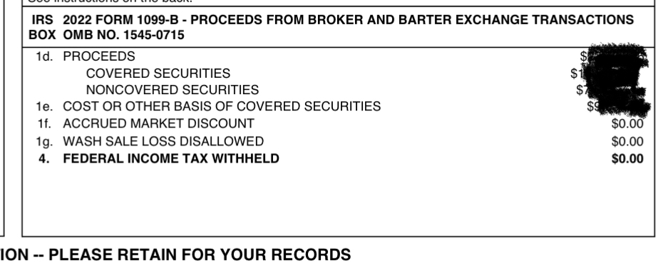 Sale of inherited stock
