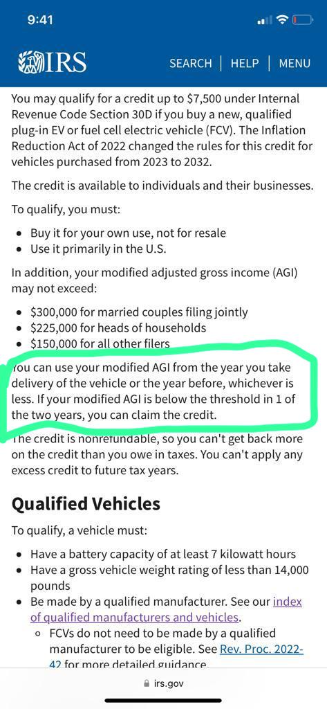 Solved: 2022 EV rebate for buying tesla in 2023