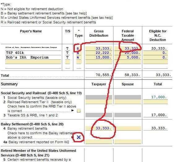 Solved: Bailey Settlement on the Retirement Benefits Deduction Worksheet