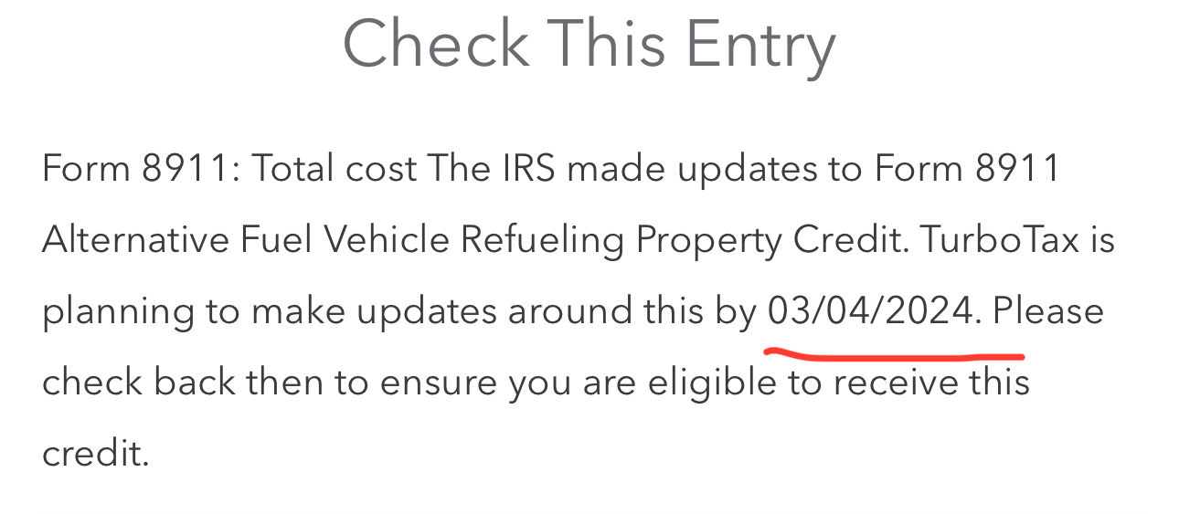 Solved: Form 8911 Line 1 Error