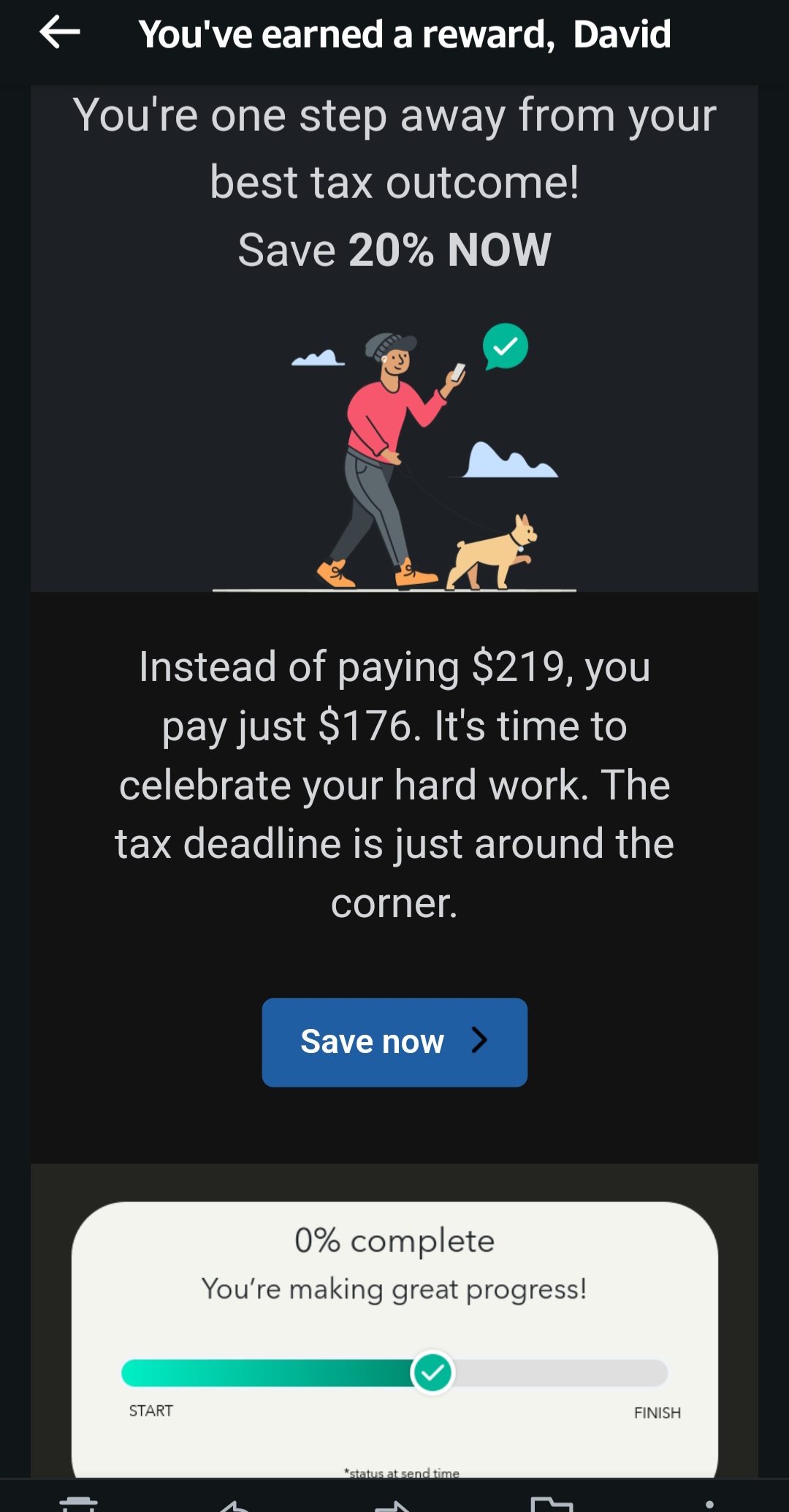 Beware - TurboTax 20% email discount does not work