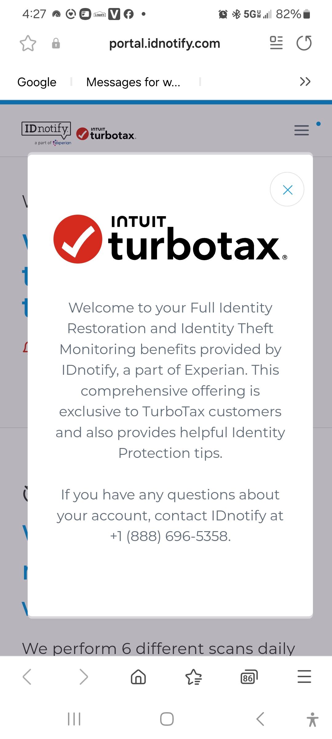 I received an email stating that IDNotify had found my email address on ...