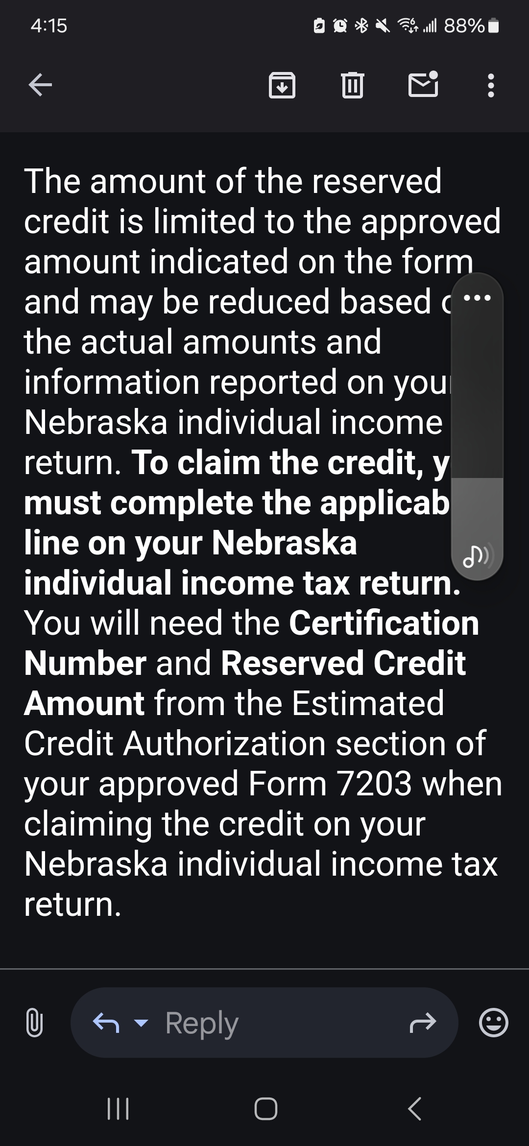How do I claim the refundable child care tax credit on form 7203