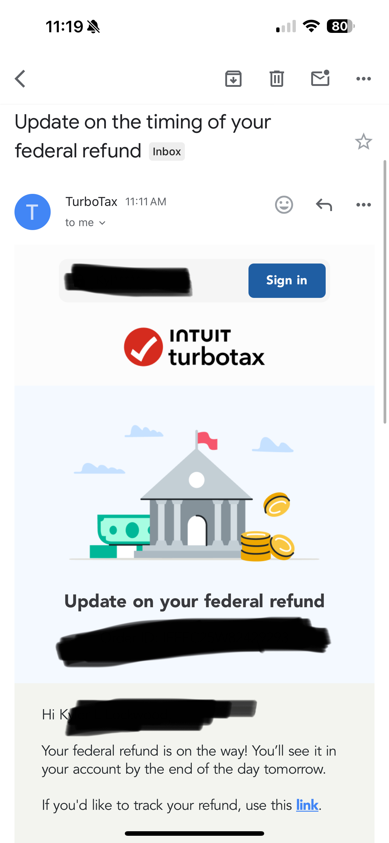 Will my refund be deposited today?