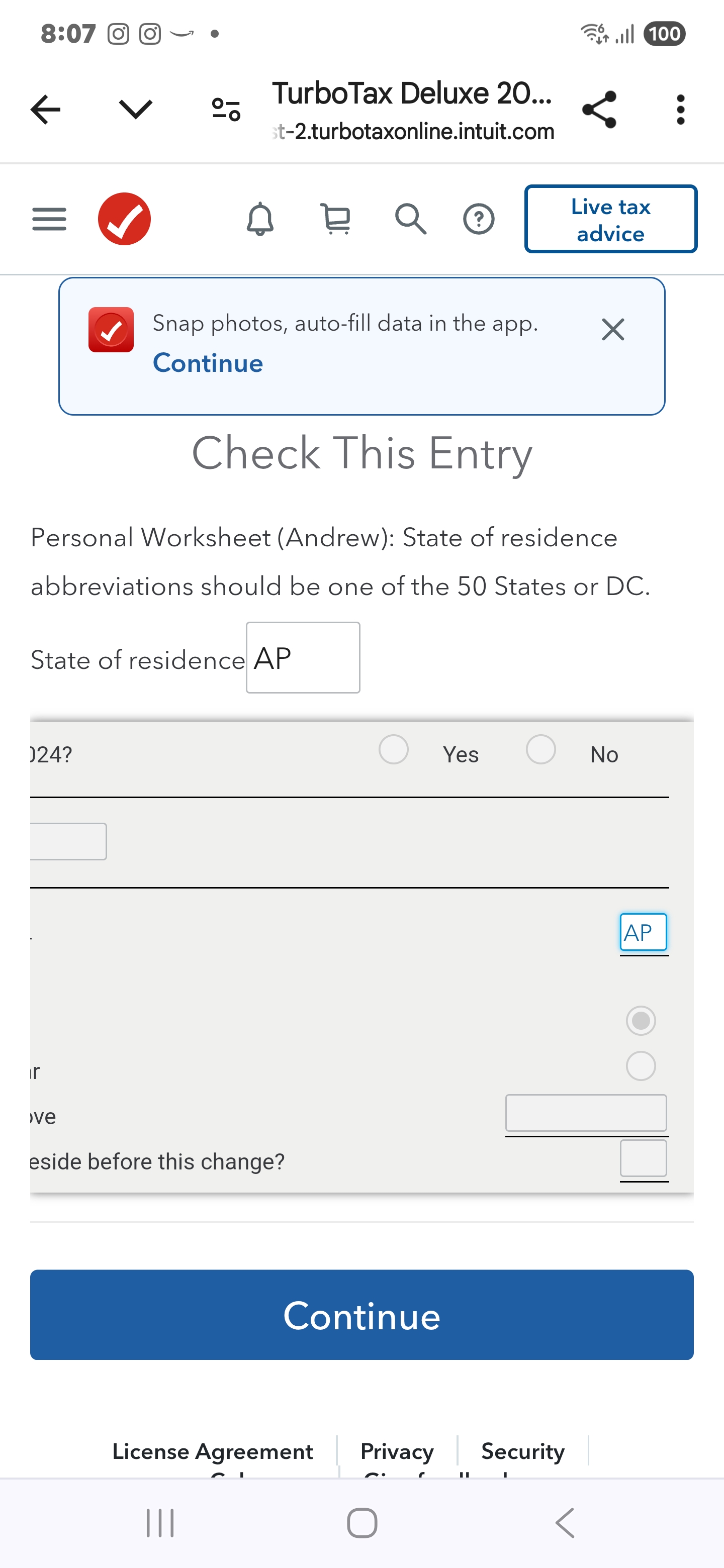 I need help with my address. AP is not being accepted. When I try to ...