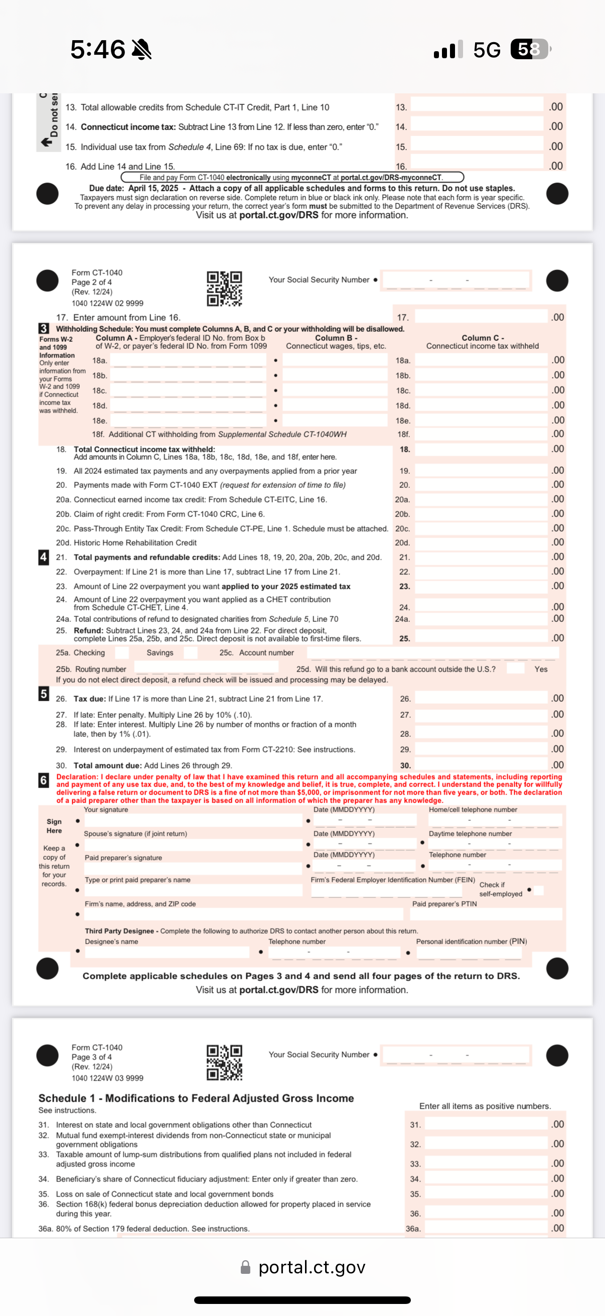 What is the number for box 18 on the 1040, under "Wages, Tips, Etc ...