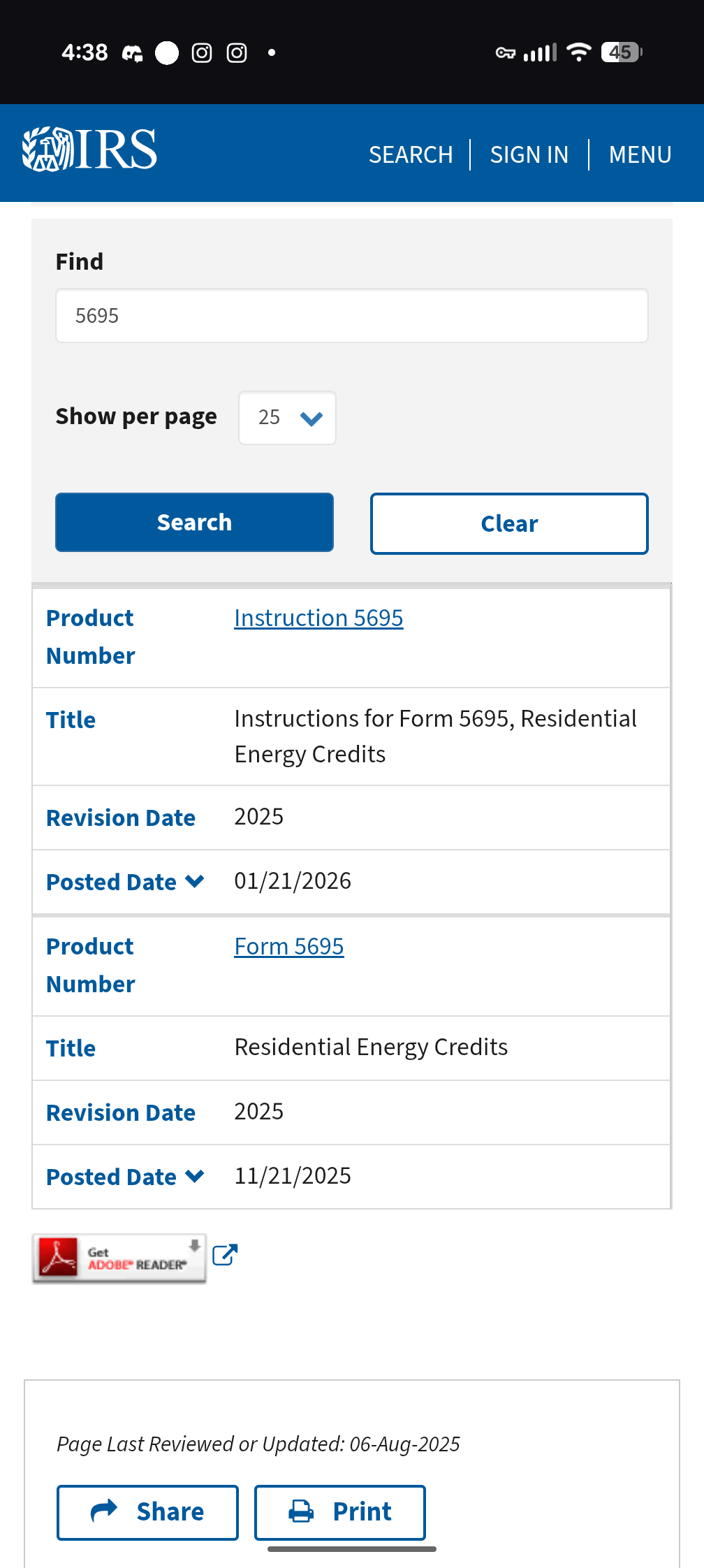 US Form 5695 Residential Energy Credits "Available Soon" yet "Available"?