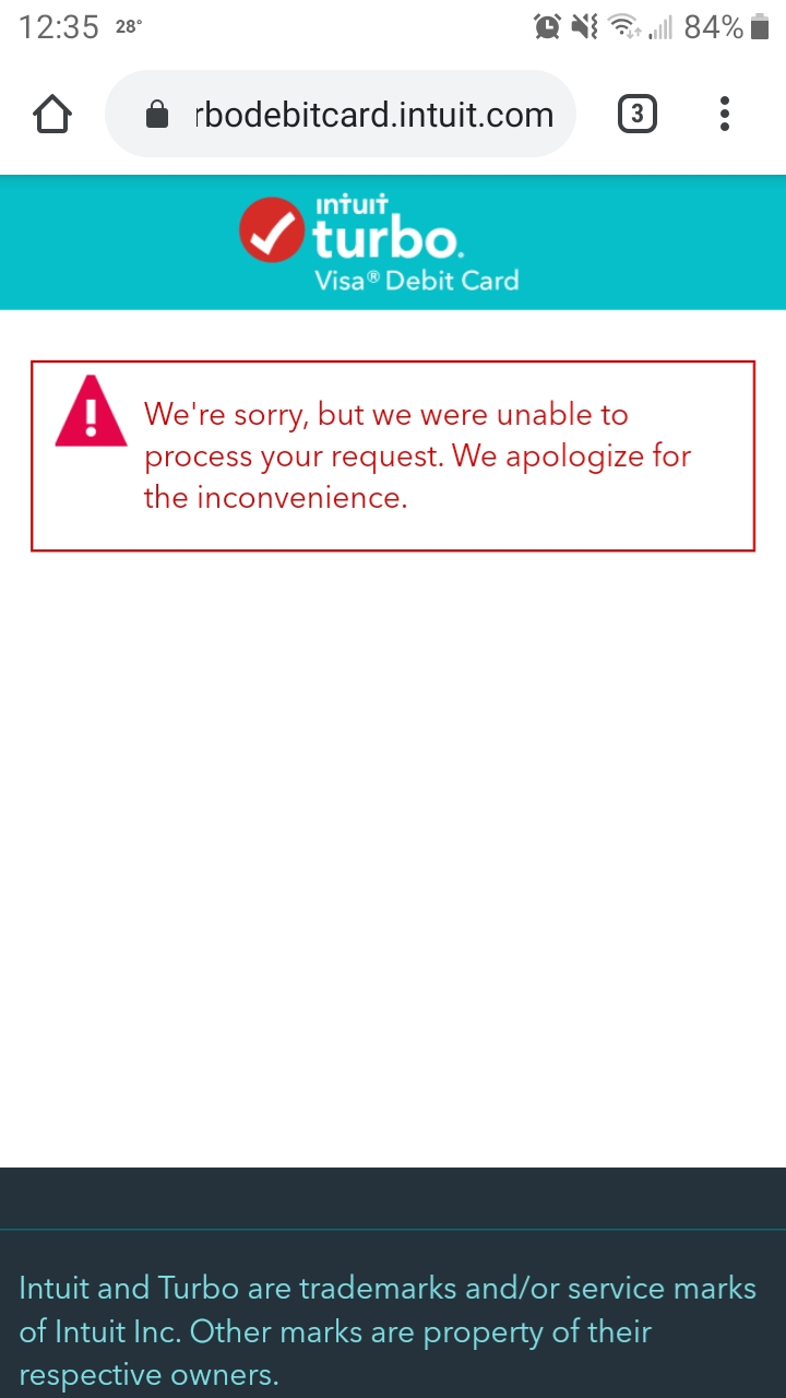 Can't access my turbo prepaid card account online to view my card ...