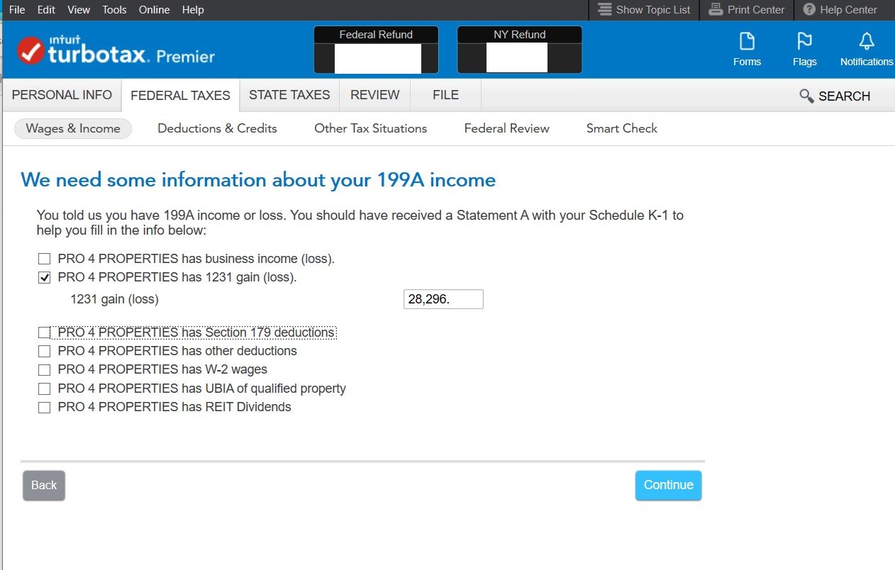 Entering K-1 box 20 code z information